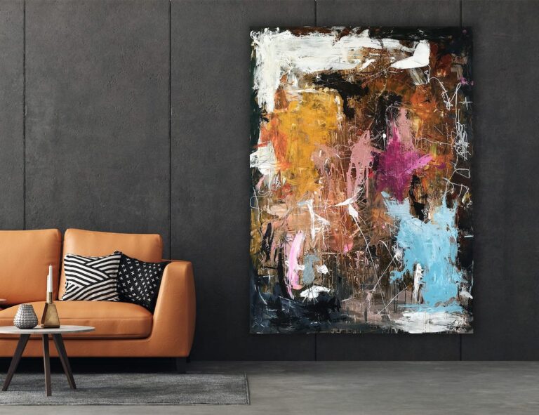Malerier til stuen - STORE abstrakte malerier til stuen direkte fra kunsteren!